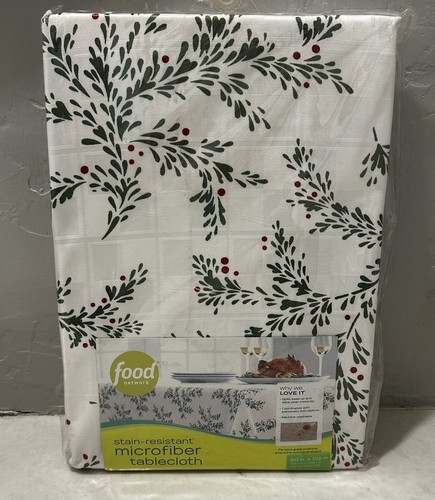 Food Network Stain Resistant Oblong Winterberry Sprig Tablecloth 60x102 ...