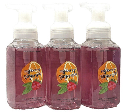 3 BATH & BODY WORKS RASPBERRY TANGERINE GENTLE FOAMING HAND SOAP WASH 8 ...