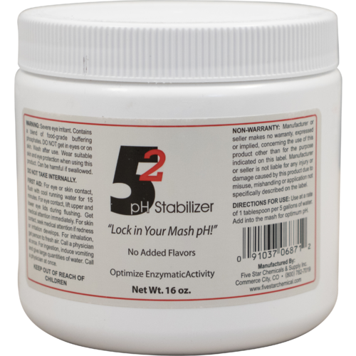5.2 pH Stabilizer, 1 lb, Homebrew Beer Wine Moonshine Brewing Mash Water Buffer | eBay