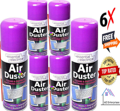 6 X AIR DUSTER SPRAY AEROSOL CANS COMPRESSED CLEAN PROTECTS KEYBOARDS ...