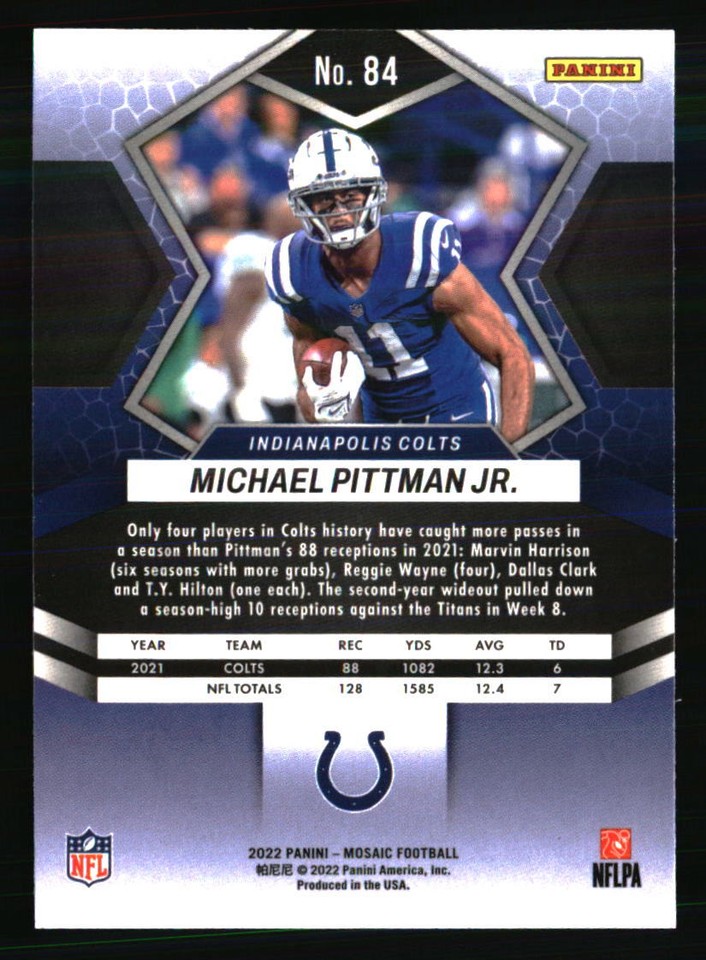 Michael Pittman Jr. 2022 Panini Mosaic #84 FOOTBALL Card | eBay