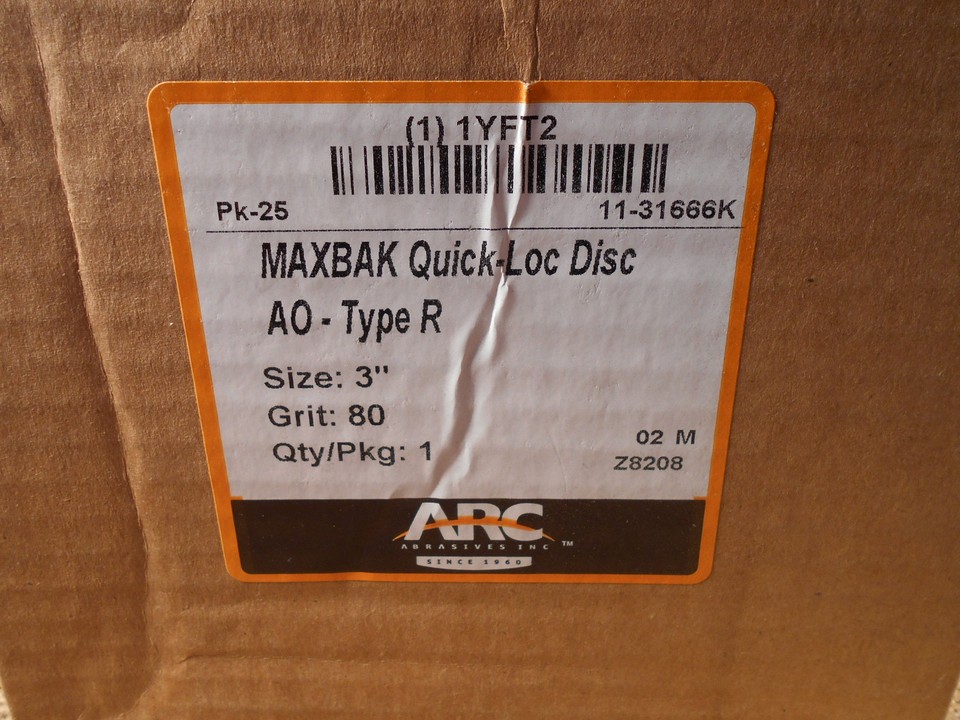 25 Piece 80 Grit 3" ARC Sanding Discs Type R Aluminum Oxide Abrasive | eBay