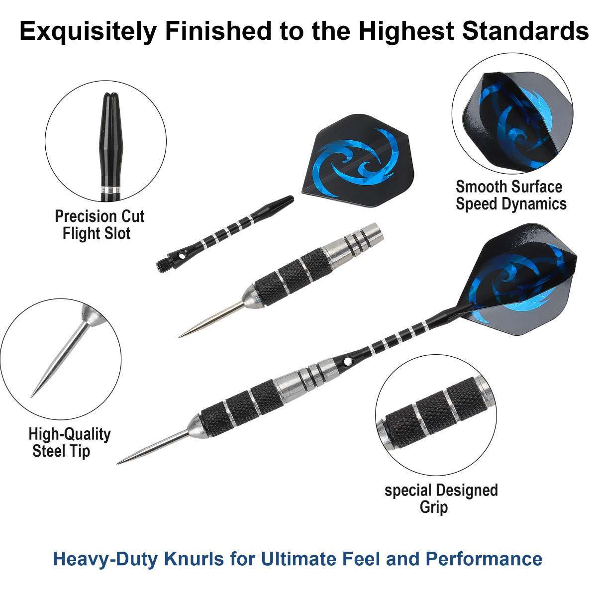 2 Sets Steel Tip Darts Barrel Aluminum Shafts Professional Dart Set ...