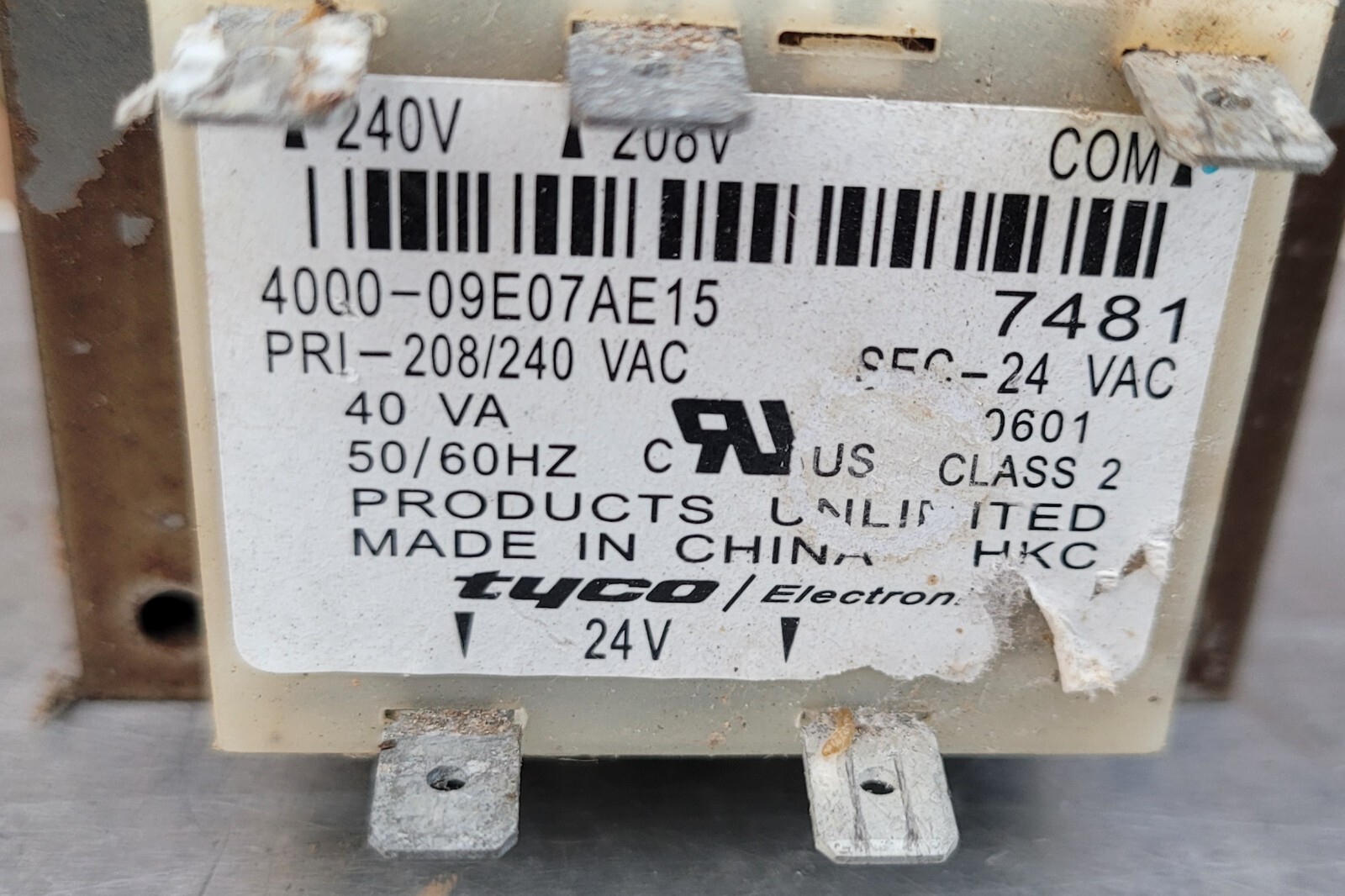 4000-09E07AE15 TYCO TRANSFORMER 240V 208V 50/60Hz FREE SHIPPING! | eBay