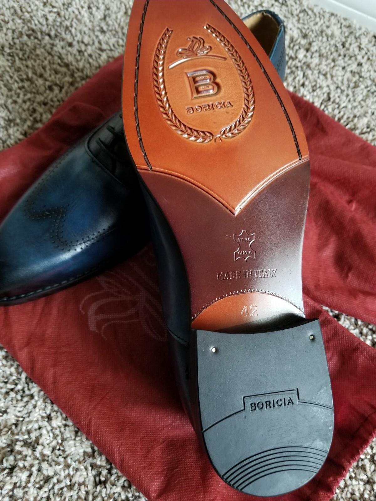 BORICIA leather dress shoes, Italian made. EUR size 42 and US size 8.5 ...