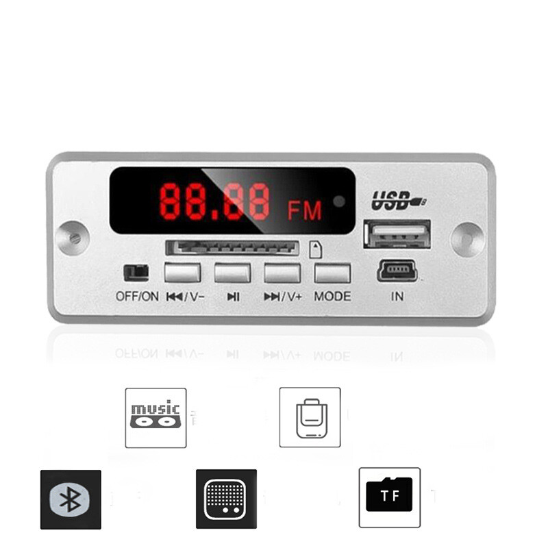 Durable MP3 Player Decoder Board 12V Bluetooth Car TF USB FM Radio ...