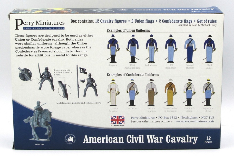 Perry ACW2 American Civil War Cavalry (12 Plastic Figures) Union or ...