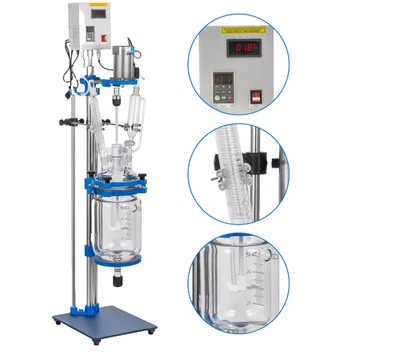 5L Jacketed Glass Reactor Lab Chemical Vessel for Reaction