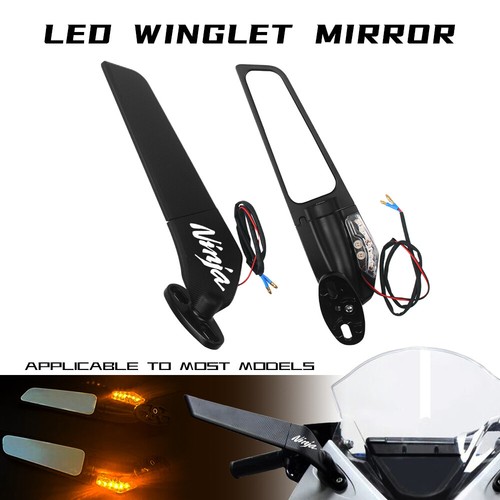 LED Light Larger Mirror Winglet View Rearview FOR KAWASAKI NINJA ZX10R ...