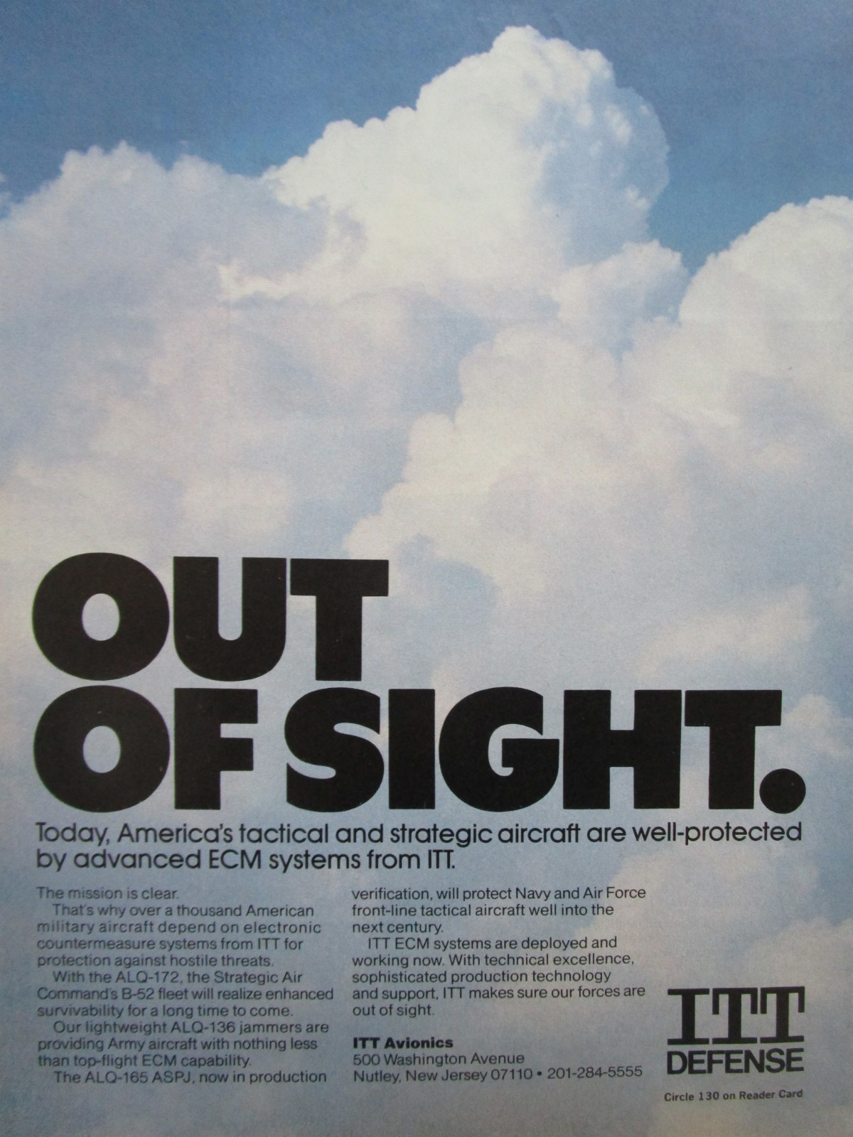 1988-1991 PUB ITT DEFENSE ECM ALQ172 B-52 ALQ-136 ALQ-165 ASPJ ORIGINAL ...
