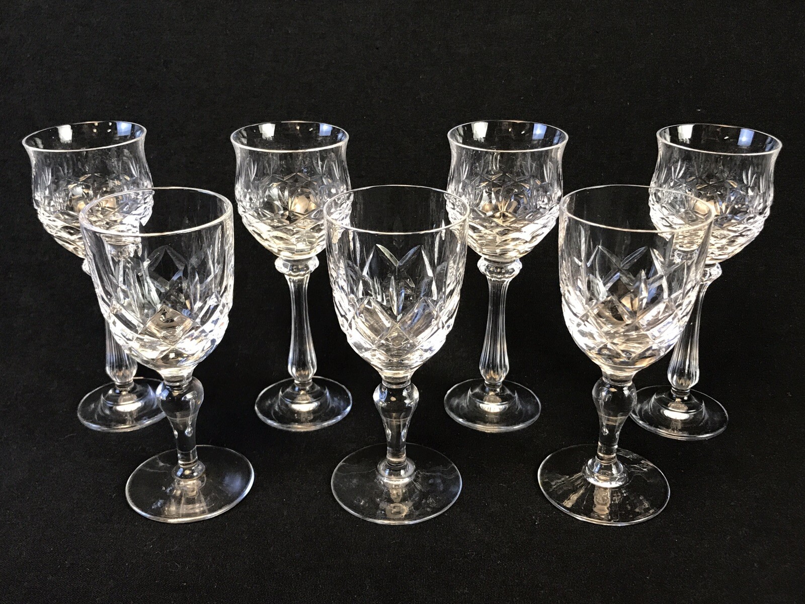 Crystal Port Wine Goblet Sherry Glasses Pineapple Criss-Cross Cut Glass ...