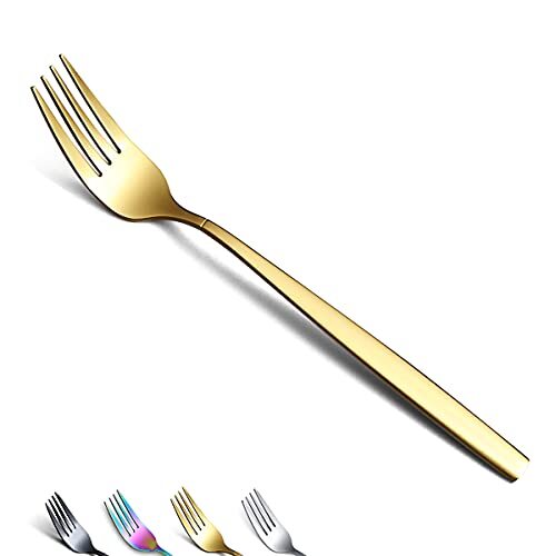 Gold Dinner Forks Of 4 Stainless Steel Titanium Golden Plating Fork Set ...