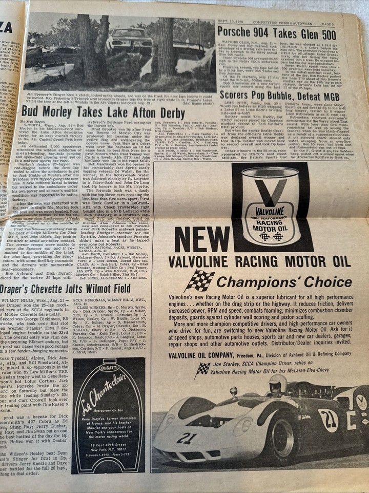 1966 Competition Press and Autoweek Racing News, Richard Kleich Stock ...