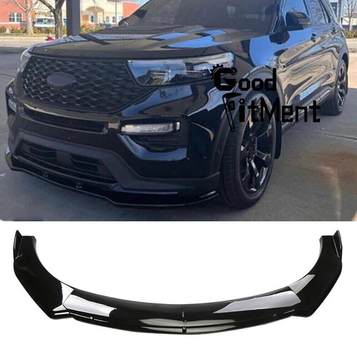 For 2016-2020 Ford Explorer ST Glossy Black 4x Front Bumper Lip Spoiler ...