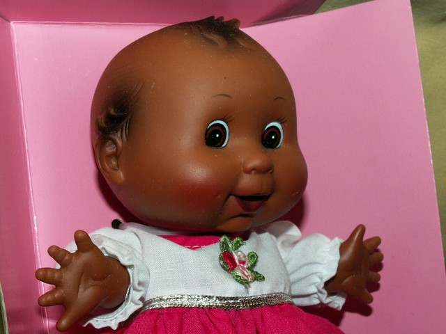 Cititoy Doll Lil Precious Baby 1989 Black Girl Pink White Dress Brown ...