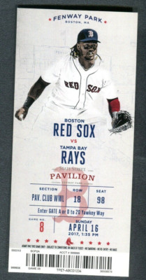 BOSTON RED SOX 2017 TICKET STUB 4/16/17 VS Rays TK15 | eBay