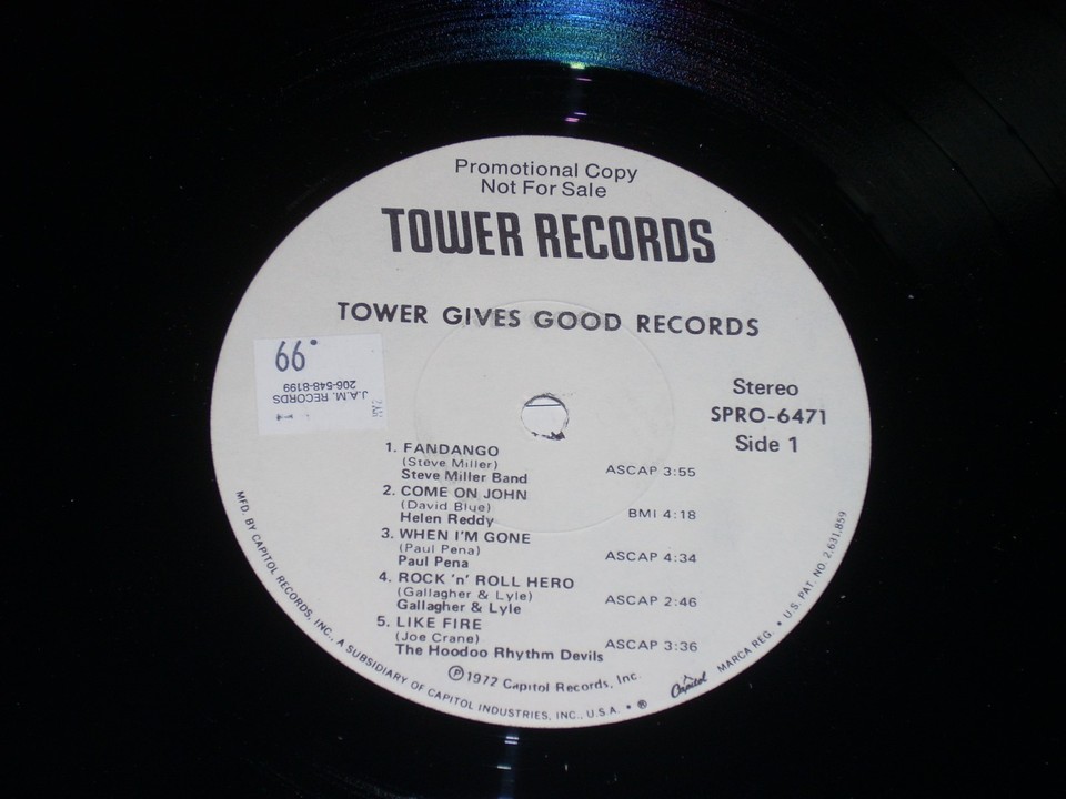 Tower Records Gives Good Records Capitol Sampler 1972 SPRO-6471 ...
