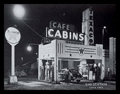 FRAMED Texaco Gas Station Circa 1945 32x24 Art Print Poster Vintage Gas ...