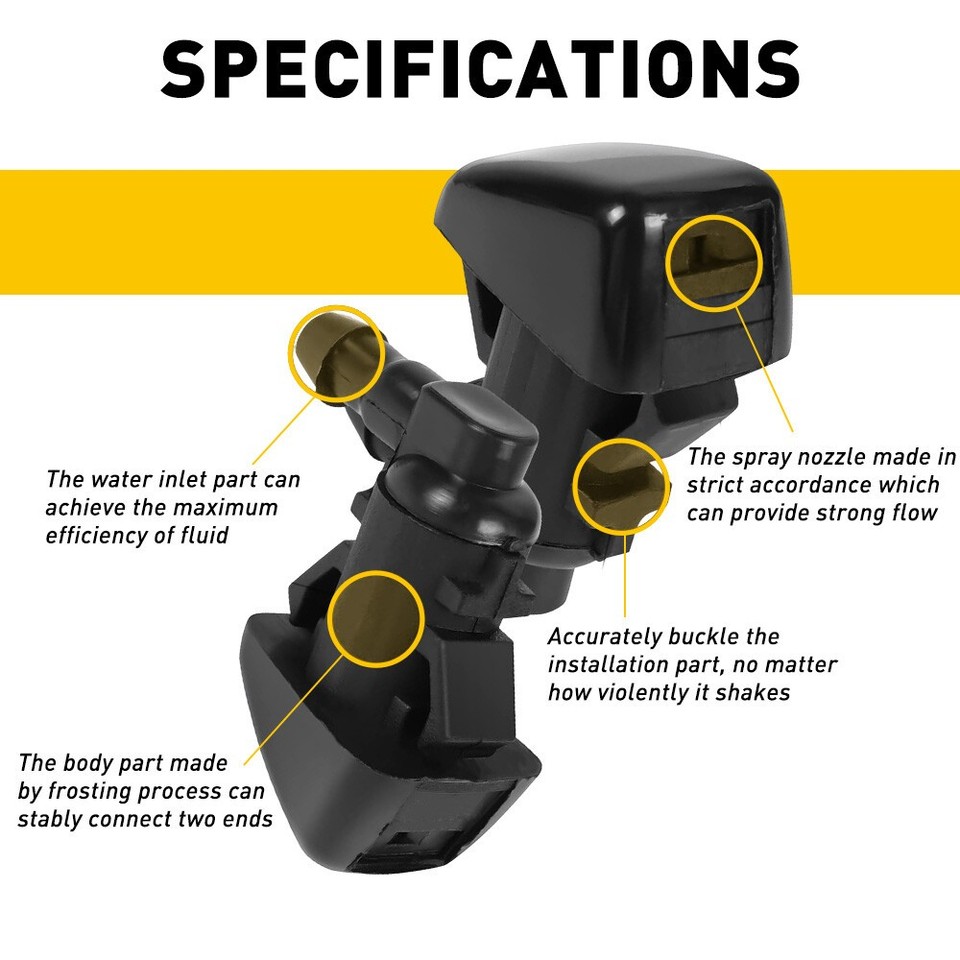 WINDSHIELD WASHER FLUID NOZZLE SPRAY JET SPRAYER FOR 2005-16 JEEP GRAND ...