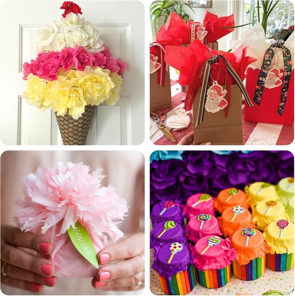 Elegant Multicolor Tissue Paper - 330 Sheets, 14x10 Inches for Wrapping ...