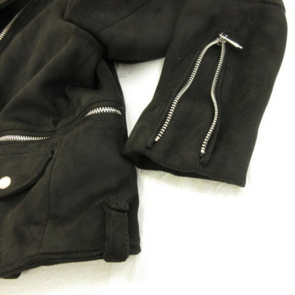 Zara Faux Suede Riders Jacket Zip Up Long Sleeve Black M*A778 M ...