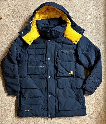 UNDEFEATED Men's AUTHENTIC GOOSE DOWN PARKA JACKET Navy Blue Size ...
