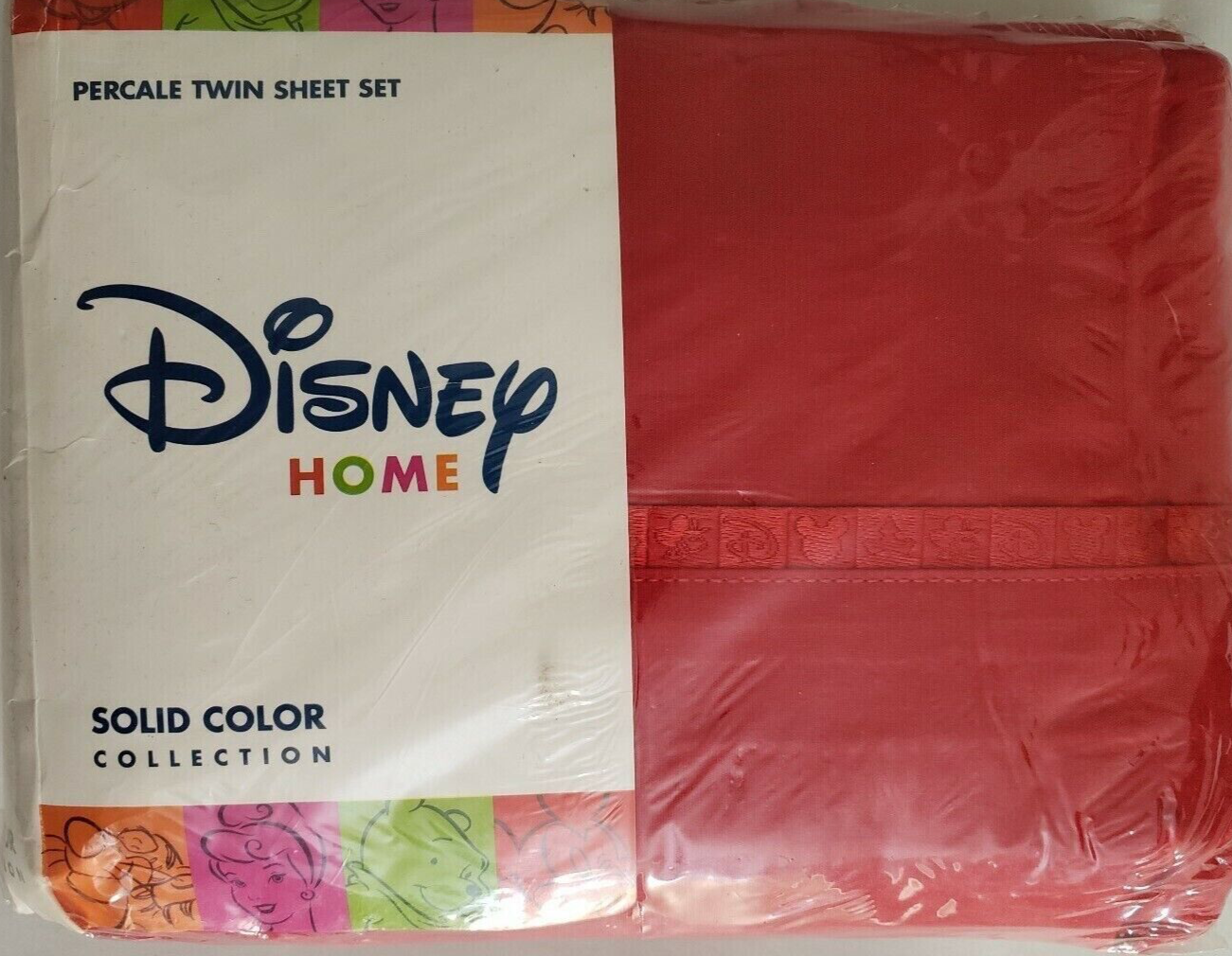 Disney Solid Color Collection Percale Red Sheet Set Twin for sale ...