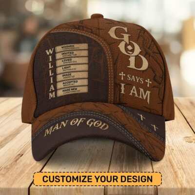Personalized God Says I Am Man Of God Christians Jesus Classic Baseball ...