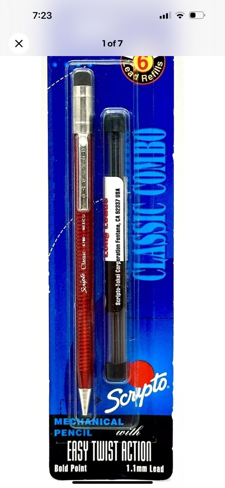 VTG 1993 Scripto Classic Combo Twist Mechanical Pencil 1.1mm 02319 W ...
