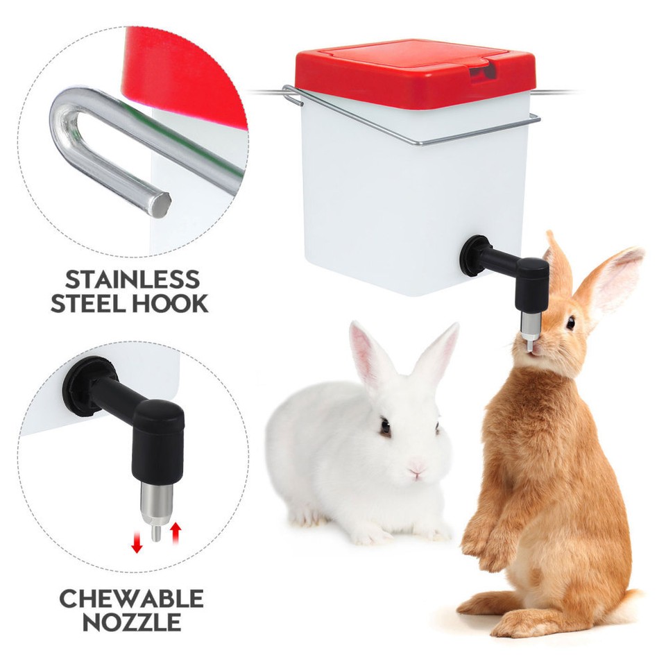 Bunny Water Fountain Drinking Device Cage Hanging Water Feeder Rabbit ...