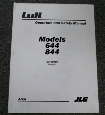 Lull 644 844 Telescopic Handler Forklift Owner Operator Manual User ...