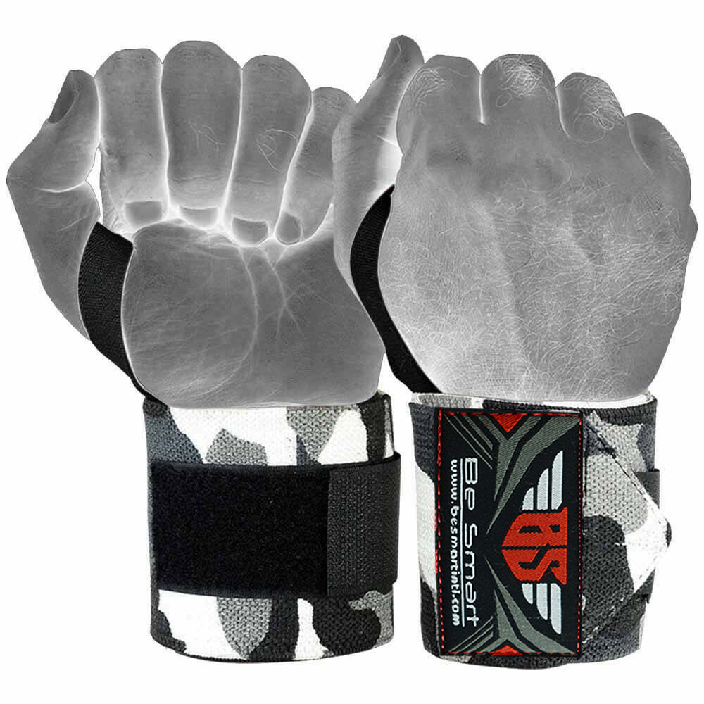 Weight Lifting Wrist Wraps Bandage Hand Support Brace Gym Straps Cotton ...