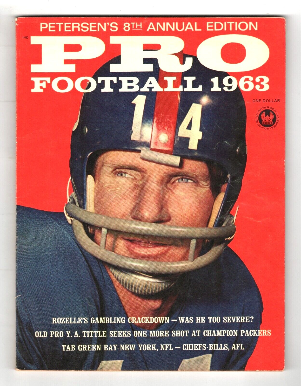 1963 Pro Football Magazine – Y.A. Tittle, New York Giants Cover A2119 ...