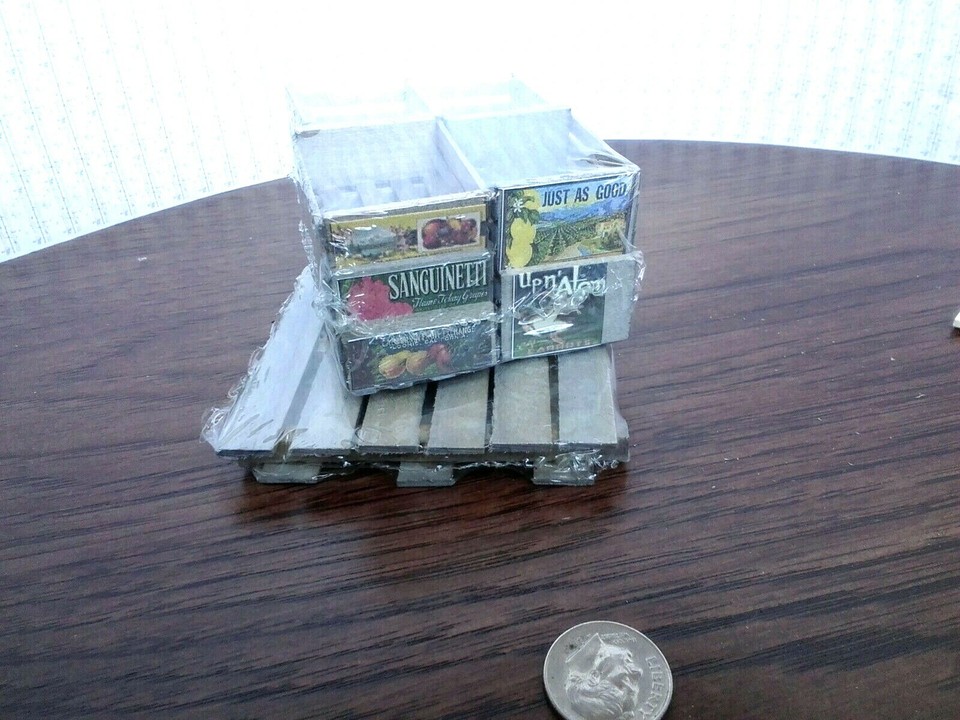 Lot 7 G Scale Crates w/Pallet LGB Garden Railroad Accessorie 3 sizes ...