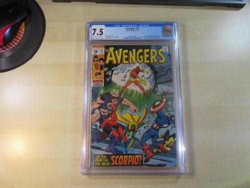 AVENGERS #72 CGC 7.5 BLUE LABEL 1ST APPEARANCE ZODIAC CAPTAIN MARVEL ...