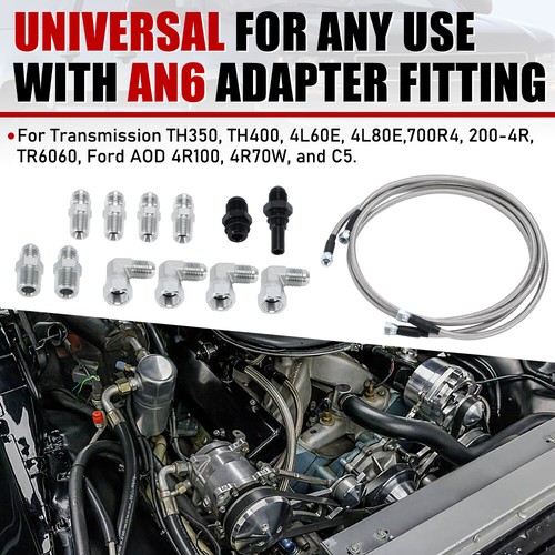 For GM 4L60E 4L80E Flexible SS Braided Transmission Cooler Lines Kit ...