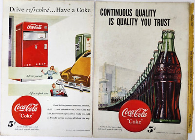 Coca Cola Lot of 2 Vintage Mini Nat Geo Ads Drink Coke Soda 1947 1948 ...