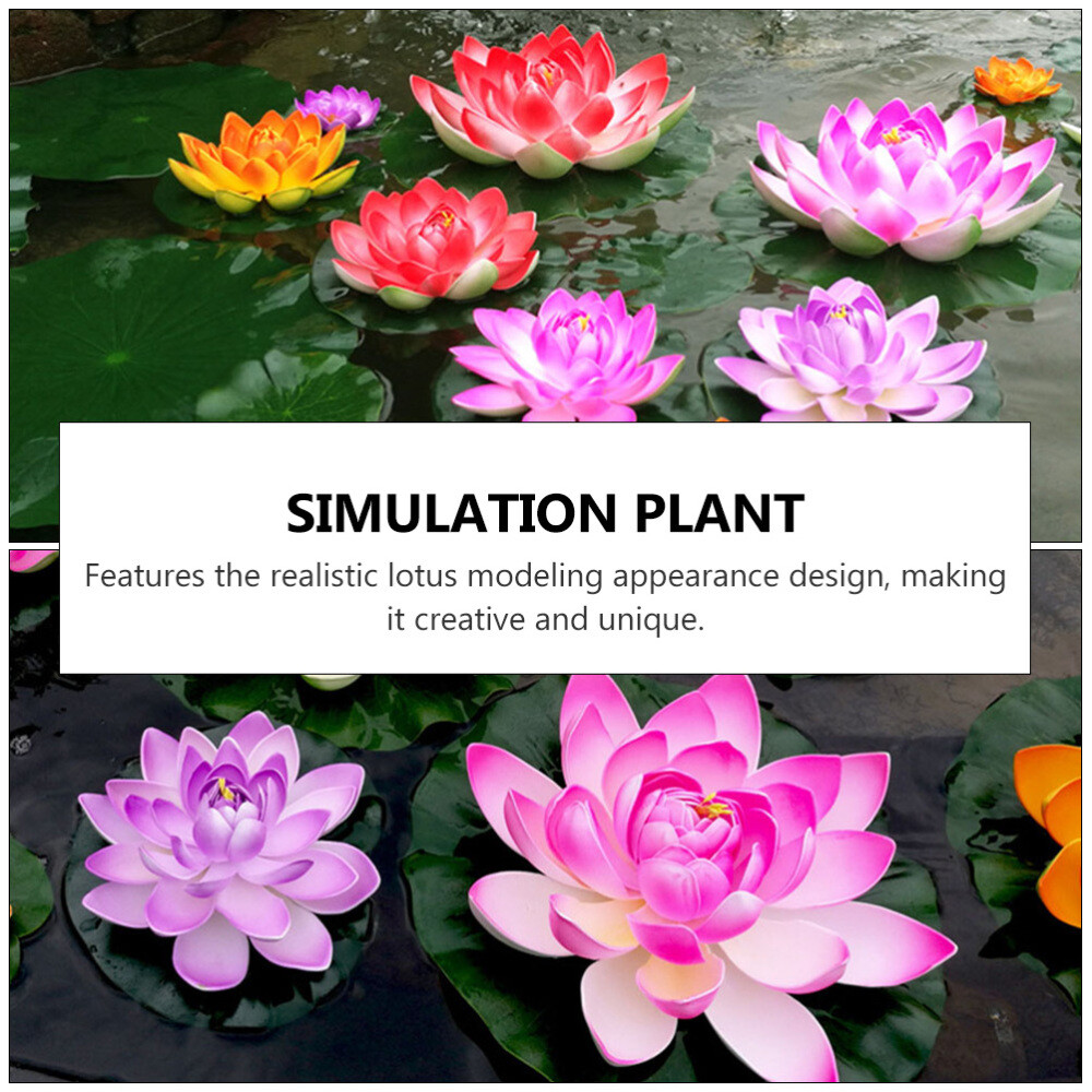 15 Pcs Artificial Lotus Eva Plants Pond Lily Flowers Floating | eBay
