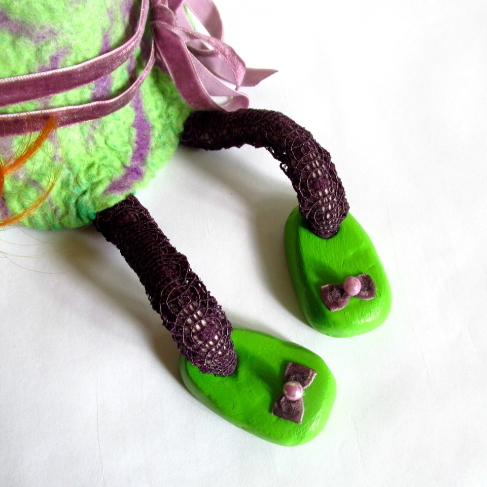 Marionette puppet Red hair Lady Woman Muppet style Creature puppet ...