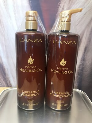 L'anza aka Lanza Keratin Healing Oil Shampoo and Conditioner Liters set ...