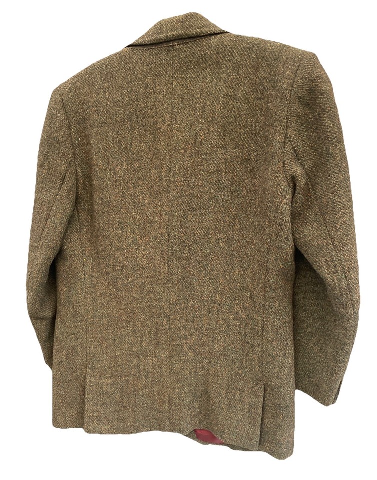 Harris Tweed Hacking Jacket Men Green Herringbone Country Riding Blazer ...
