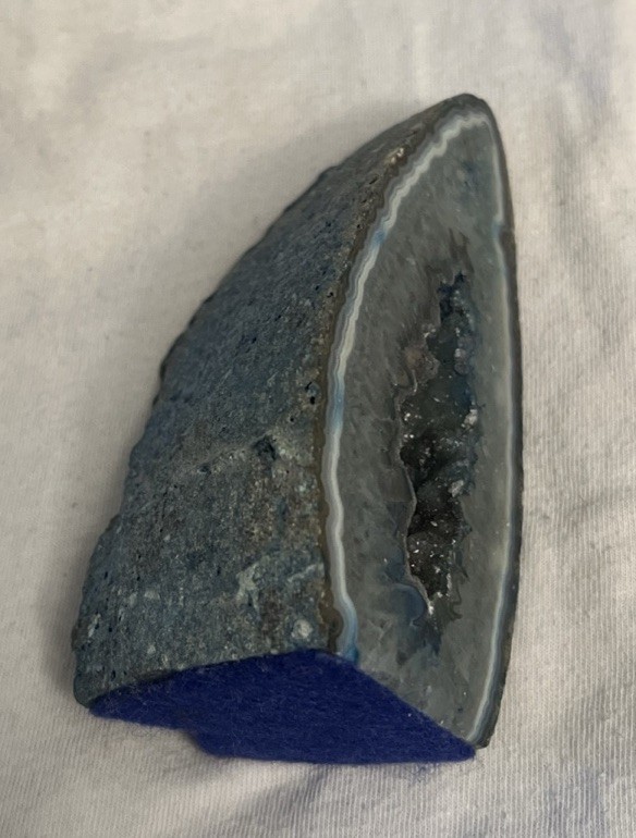 Large Blue Geode Agate Slab Brazilian Stone 4 X 2” Desk Decor Display ...