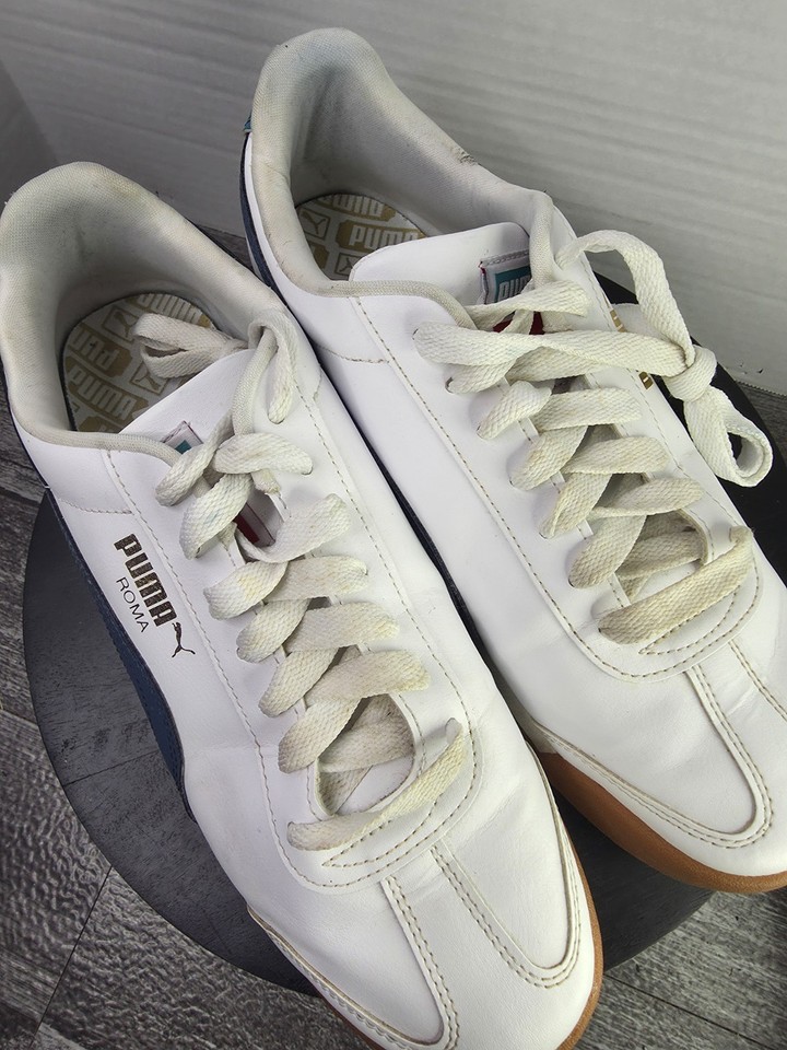Size 9 - Puma Roma Basic Plus White Evening Sky Mens | eBay