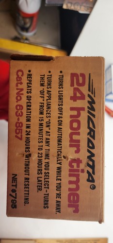 Micronta - 24 Hour Timer Vintage Tandy Radio Shack -W/ Box & Manual 63 ...