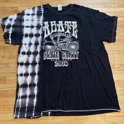 Men XL Abate of Illinois Motorcycle Black and White Graphic T-Shirt | eBay