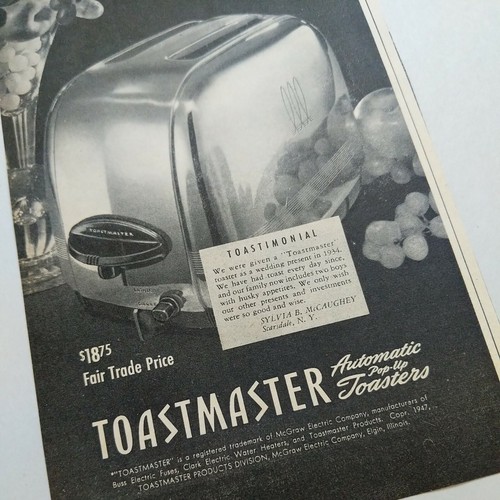 Vintage TOASTMASTER AUTOMATIC POP-UP TOASTER Original Magazine Ad | eBay
