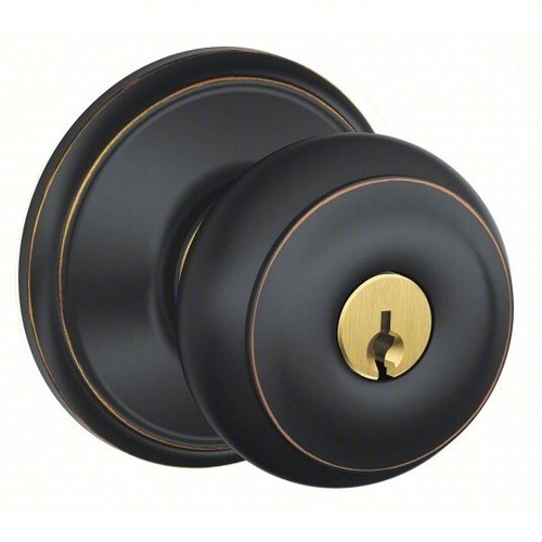 OAKMOORE Schlage Oiled Bronze Keyed Alike Entry Door Knobs And Single ...