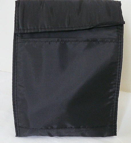 LUNCH BAG Reusable Insulated - SOLID BLACK - Tab Closure - Handle ...