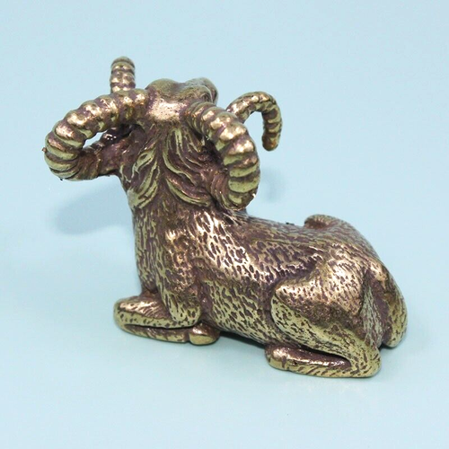 Solid Brass Goat Figurine Statue Animal Figurines Toys House Desktop ...