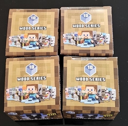 4 Blind Boxes Mojang Mattel Minecraft SERIES 10 Wood Minifigures 4 Mini ...